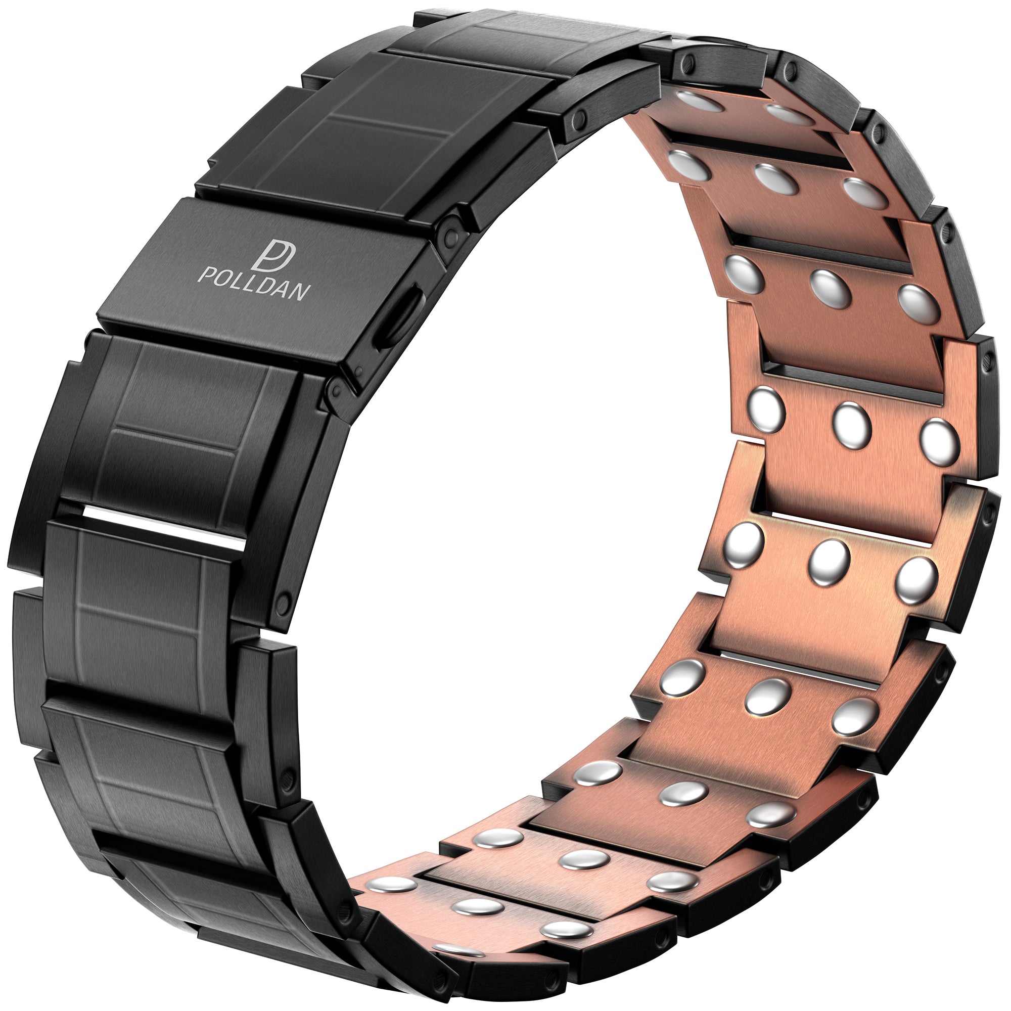 Polldan Black Copper Magnetic Bracelet For Men | 3X Power (6200 Gauss)